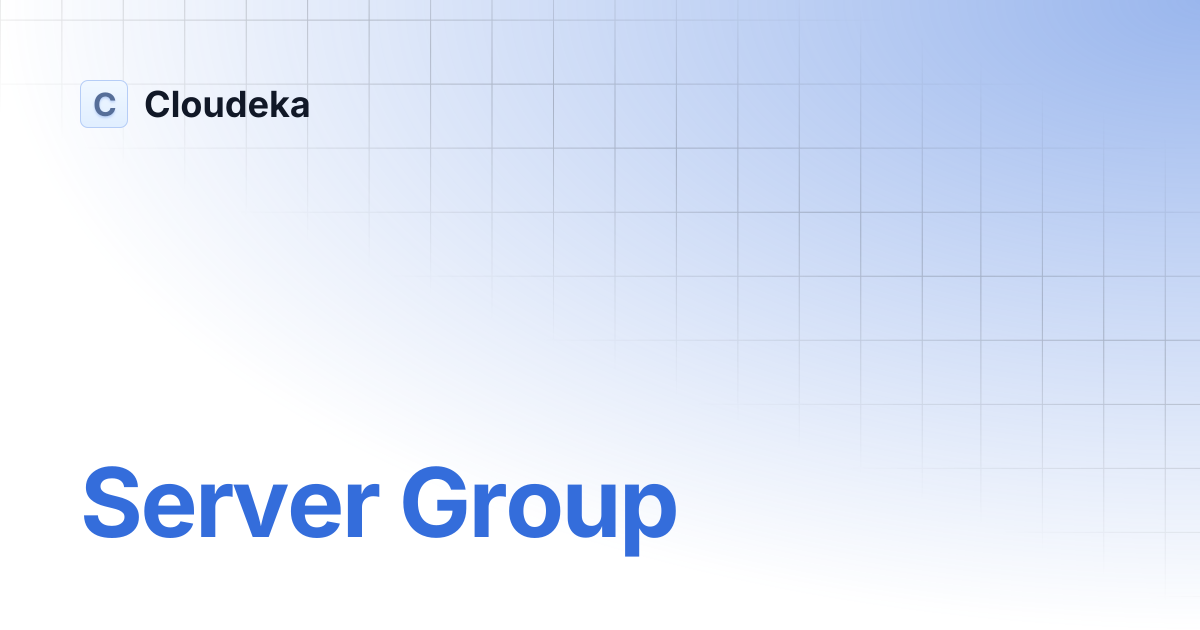 Server Group | Cloudeka