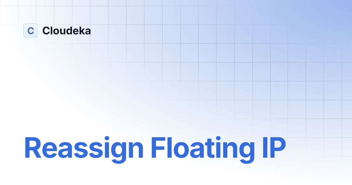 Reassign Floating IP | Cloudeka